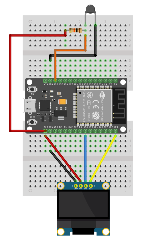 Temperature on OLED - impl Rust for ESP32